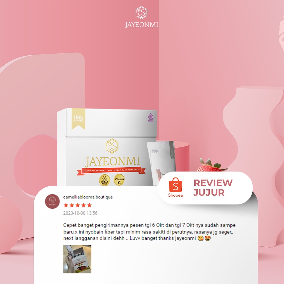 Jayeonmi - Minuman Serbuk Tinggi Serat Rasa Mixberry Dengan Vitamin C & Tanpa Gula